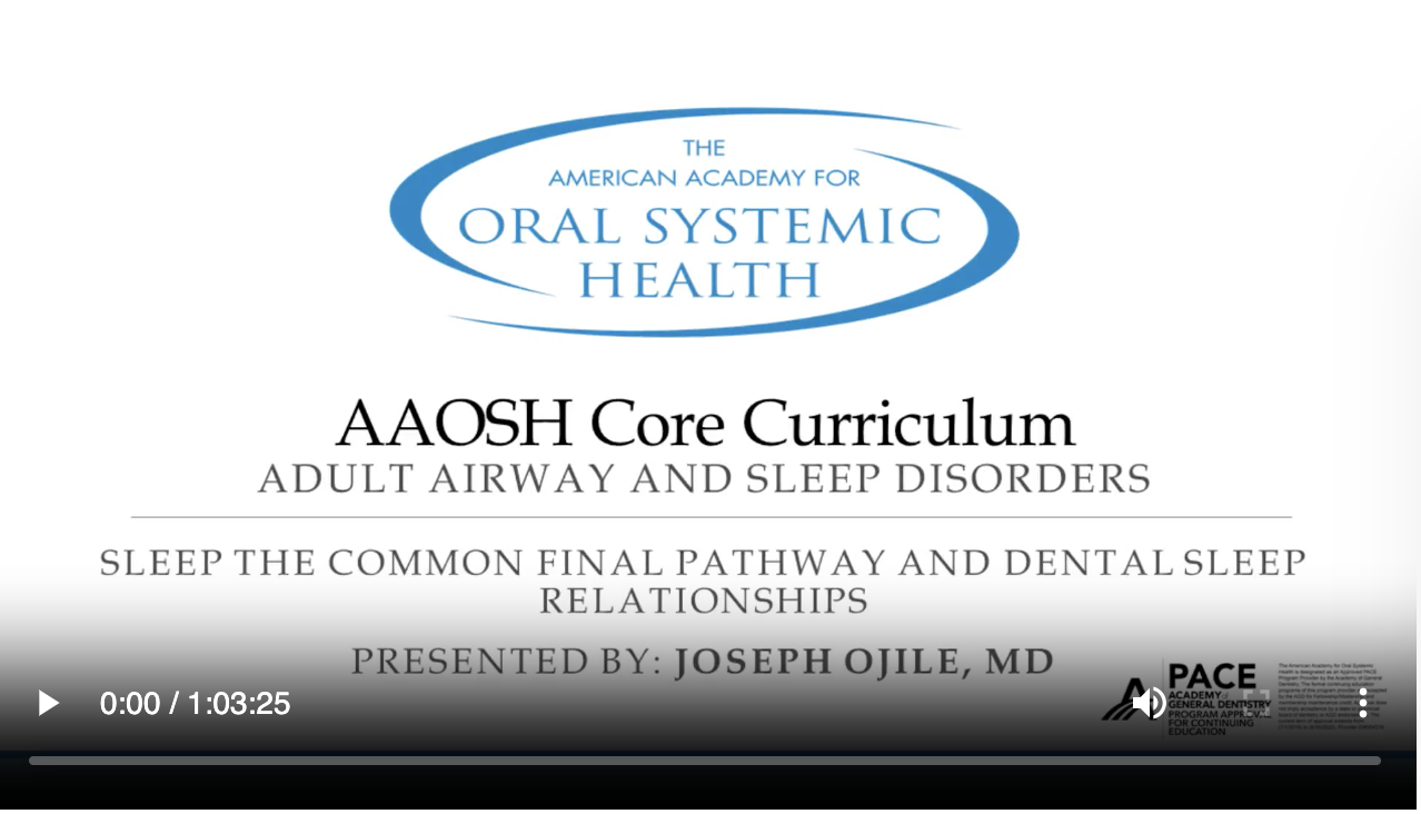 Sleep: The Common Final Pathway and Dental Sleep Relationships